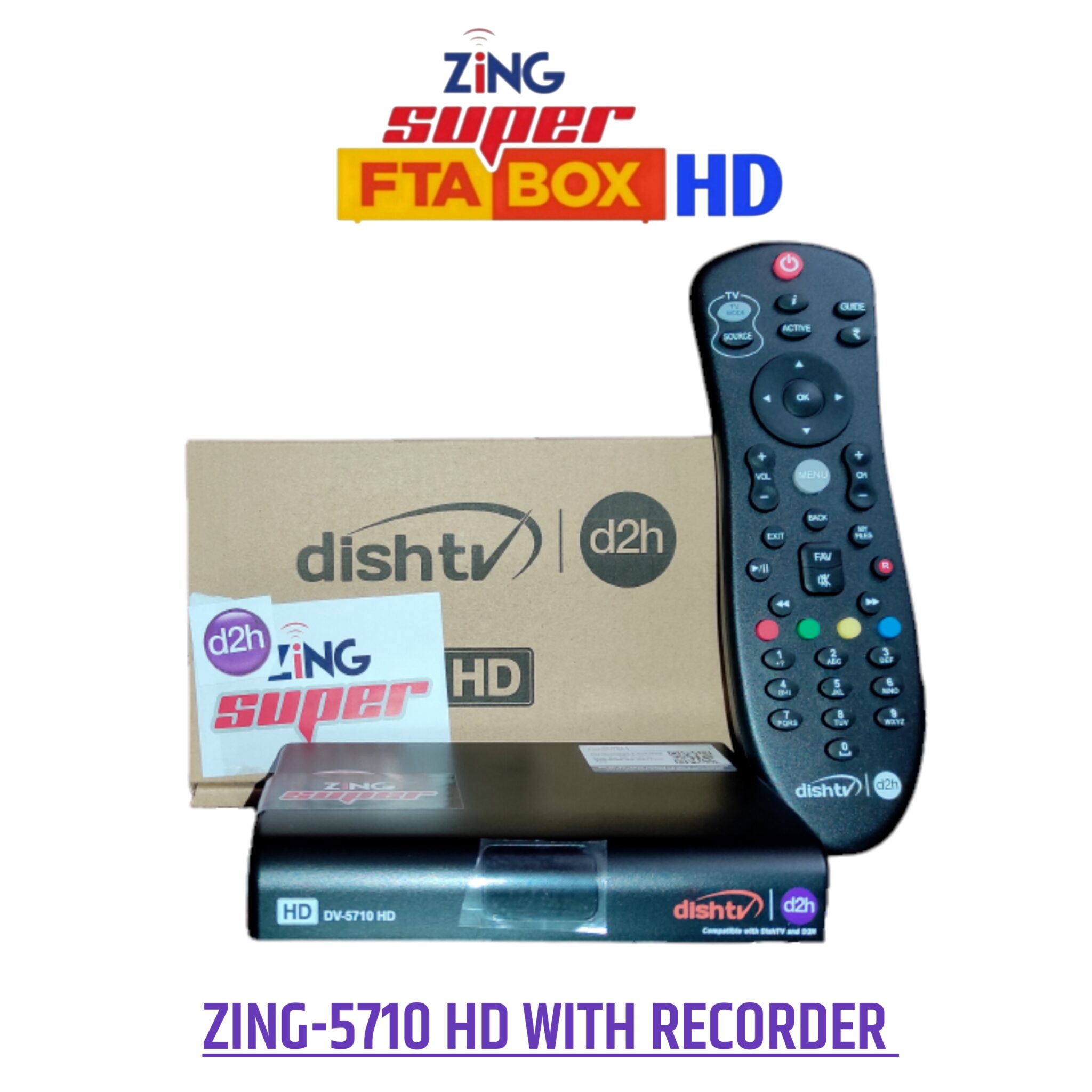 Zing Super FTA Box HD with 4 Years Free Pack of 350+ Channels - deepakstorehub.in